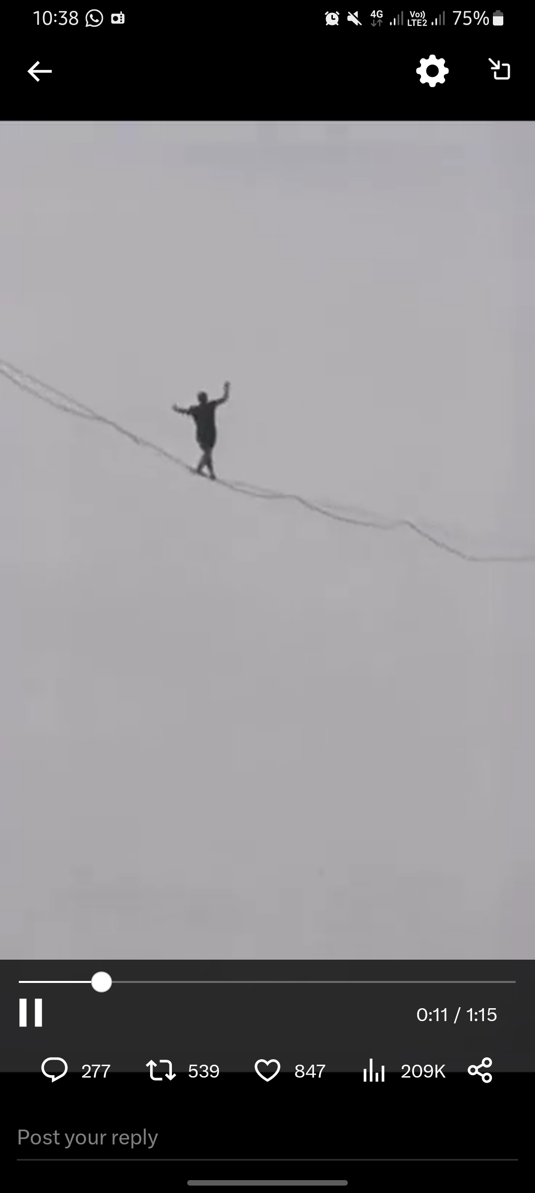 VIDEO: Reactions As Man Walks On Rope Across Bridge, Train Tracks In ...