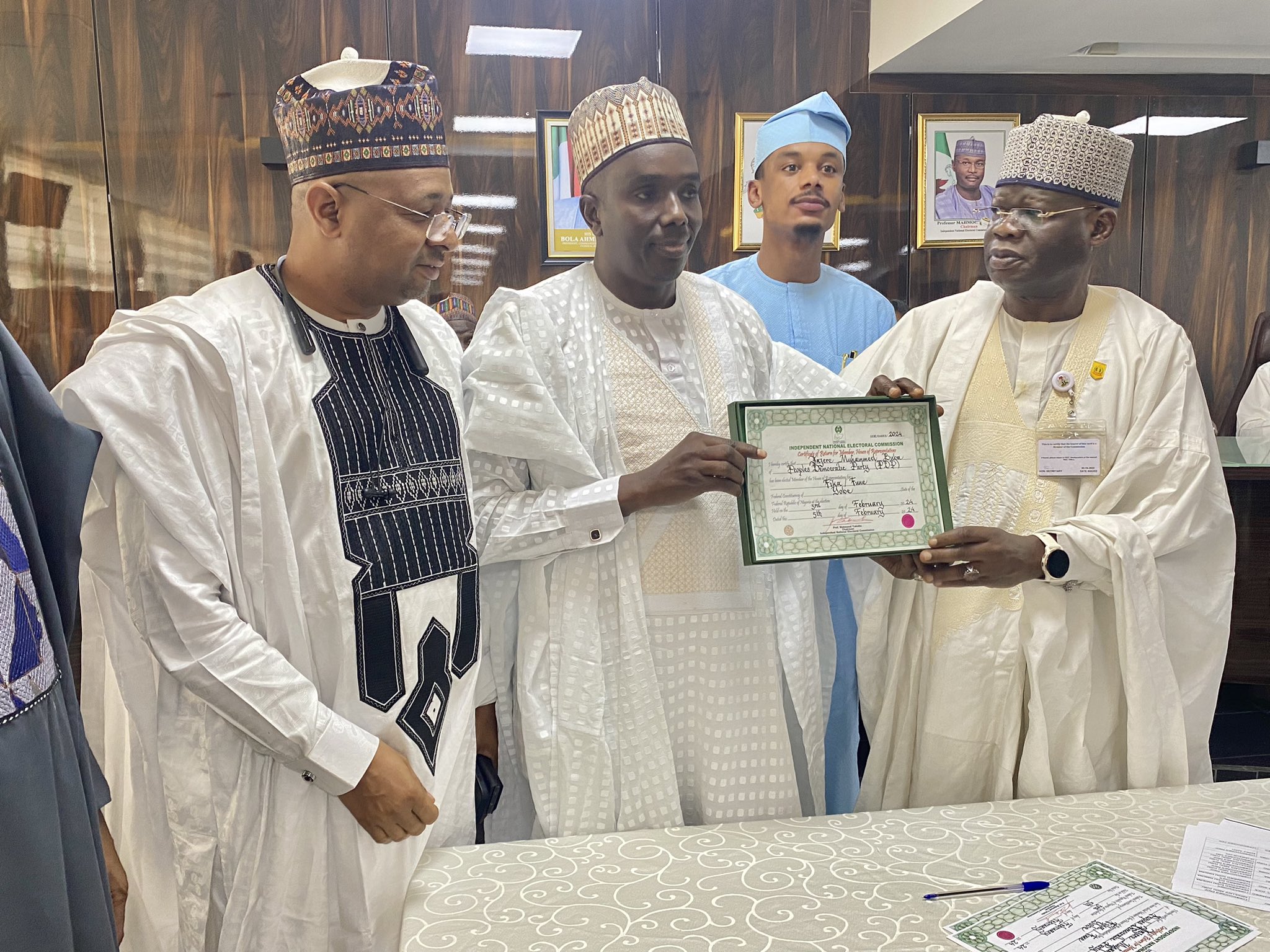 INEC Presents Cerficates To Winners Of Saturday’s Rerun, Bye-Elections ...